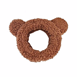 Hofar Bear Face Wash Headband Hairband with Bear Ears Coral Fleece Cartoon Cute Creative Hair Accessories