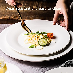 Plates for dinner,Elegant White Dinner Plates Set of 4, Salad Plates, Premium Porcelain Serving Plates for Party, Large Pasta Plates, Microwave Dishwasher Oven Safe Catering Plates,8Inch ( Size : 8Inc