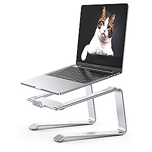 Lamicall Laptop Stand, Aluminum Laptop Riser, Ergonomic Laptop Stand for Desk, Computer Notebook Stand Compatible with MacBook Air Pro, Dell XPS, HP (10-15.6'') - Silver