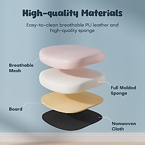 Kids Desk Chair with Arms and Wheels, Pink Ergonomic Leather Comfy Office Chair with Flipping Armrests, Study Chair for Girls and Boys, Small and Cute Adjustable Height Computer Desk Chair