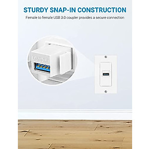 USB 3.0 Keystone Jack Inserts (5 Pack)