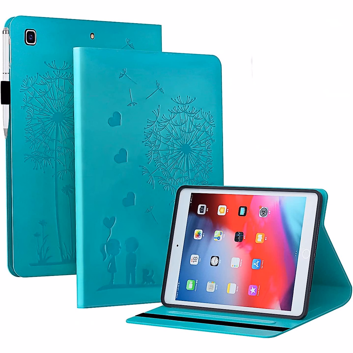 Case for iPad Pro 12.9 Inch 5th Generation 2021, Case iPad Pro 12.9 Inch 4th Generation 2020, Shockproof Case PU Leather Flip Stand Auto Sleep Wake, Dandelion Blue