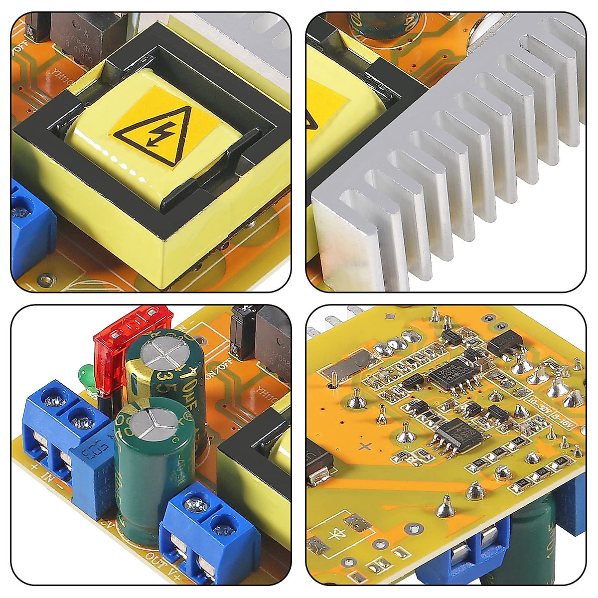 Aobao 2pcs High Voltage DC-DC Boost Converter 8V-32V to 45V-390V ZVS Step-up Booster Module Capacitor Charging Power Supply Module Adjustable Voltage Output