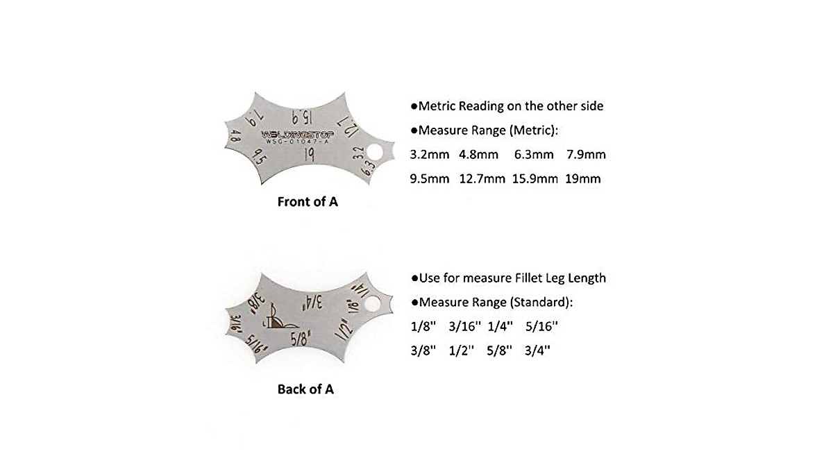 Welding Gauge Kit for Accurate Fillet and Leg Measurements