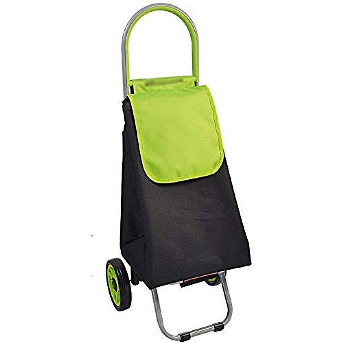 Shopping Trolley on Wheels Multi Function Shopping Cart Lightweight and Portable Folding Steel Tube Trolley Rose Back Zipper Bag Storage Hand Trucks,Yellow,32 * 31 * 90Cm ,Shoppi