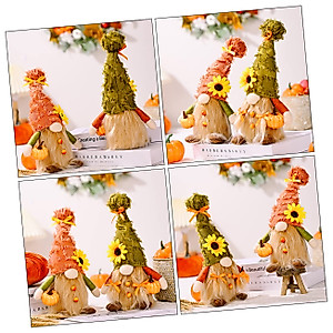 Abaodam 4pcs Hug Pumpkin Rudolph Harvest Festival Gnome Decors Decorative Dolls Swedish Gnomes Plush Harvest Gnome Dinning Table Decor Fall Table Decorations Gravel Trinkets Halloween