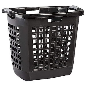 Sterilite Ultra Easy Carry Plastic Dirty Clothes Laundry Hamper Bin with Reinforced Rim and Integrated Handles, Black (8 Pack)