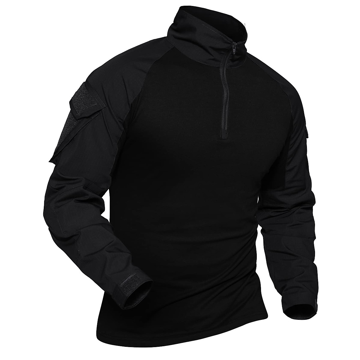 XKTTAC G3 Combat Tactical Shirt for Men with 2-4 Pockets Airsoft-Military-Paintball-Camping Gear Multicam Army BDU TOP Security Clothes（Black/2 Pockets，M）