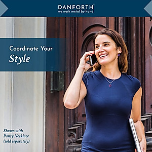 DANFORTH – Purple Pansy Earrings – Handcrafted Pewter Pansy Flower Earrings For Women – ¾” – Surgical Steel Wires – Made In USA