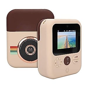 Vbestlife Mini Children Print Camera,12MP DIY Graffiti Take Pictures Cartoon Cute Digital Print Camera,IPS Color Screen,1500 mAh