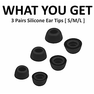 A-Focus 3 Pairs Compatible with Pixel Buds Pro Ear Tips Eartips, L/M/S Silicone Earbuds Fit in Case Gel Cover Accessories Compatible with Pixel Buds Pro Black L/M/S