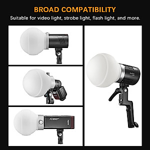 GODOX ML-CD15 Softbox Diffusion Dome Kit with 3 Adapters for godox V1 AD100PRO AD200PRO V860III V860II V850II TT685II TT685 TT600 TT560II TT520II TT660S AD200 ML30 ML30Bi ML60 ML60Bi AD300PRO AD400PRO