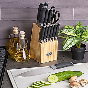 Oster Lindbergh 14 Piece Stainless Steel Cutlery Set, Black