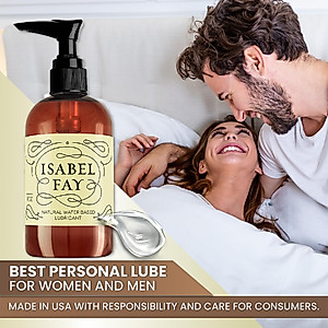 Isabel Fay Natural Water Based Personal Lubricant for Sensitive Skin, No Parabens, No Glycerin, 8 oz