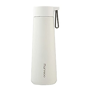 Murmioo Stainless Steel Insulated Thermos, Sports Water Bottle, Double Wall Vacuum Thermos Flask，Keep Hot and Cold，BPA Free, Suitable for Cycling, Camping and Office 14oz/420ml (White)