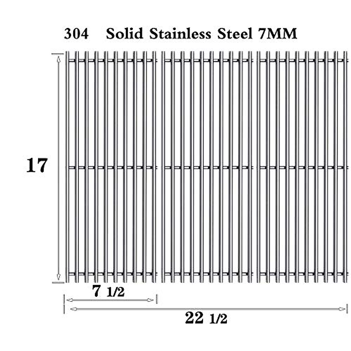 Htanch SD63246018 (3-Pack) 17" Stainless Steel Cooking Grates for Charbroil Professional, Signature and Commercial Series Tru-Infrared 3 Burner Models 466242515 466242516 463367016 463242516