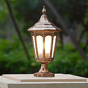 KMYX Outdoor Post Light Modern Bollard Column Lamp Waterproof IP55 Exterior Pillar Lamp Garden Stigma Light Courtyard Porch Decorative Landscape Lamp, 11cm×42cm