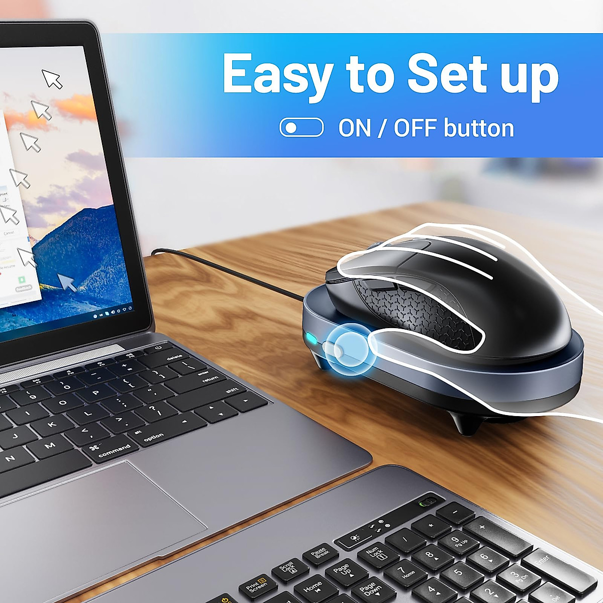 HONKID Undetectable Mouse Mover Jiggler with ON/Off Switch and USB Port Drive-Free,Simulate Physical Automatically Mouse Movement,Prevent Computer Laptop Inactive/Lockdown