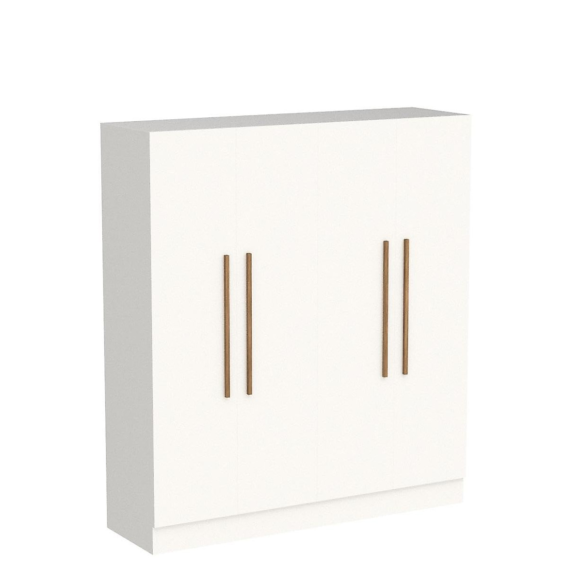 AIEGLE Wardrobe Armoire Closet with 4 Door, 63" Wide Large Freestanding Armoire Wardrobe Cabinet with Shelves & 3 Hanging Rods, Bedroom Wood Clothes Storage Cabinet Organizer, White