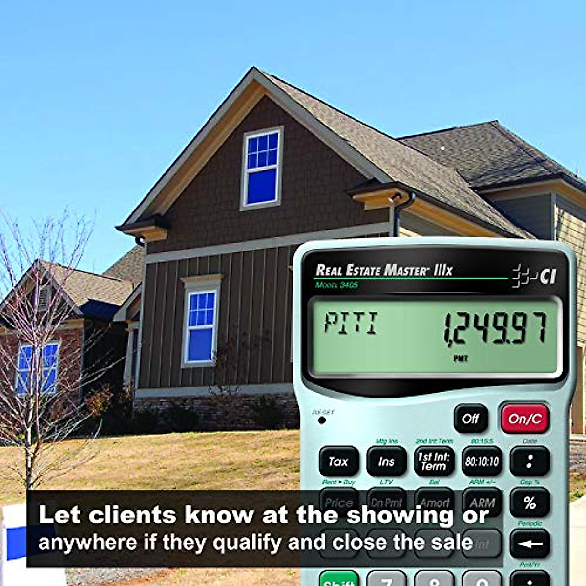 Calculated Industries 3405 Real Estate Master IIIx Residential Real Estate Finance Calculator | Clearly-Labeled Function Keys | Simplest Operation | Solves Payments, Amortizations, ARMs, Combos, More