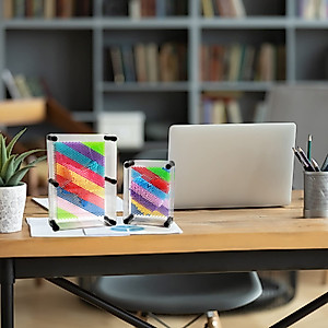 Aoibrloy 2 Pack 3D Pin Art Toy，Rainbow Sensory Pin Art Board Assorted Size Pin Impression Sculpture Needle Toys for Kids or Adults