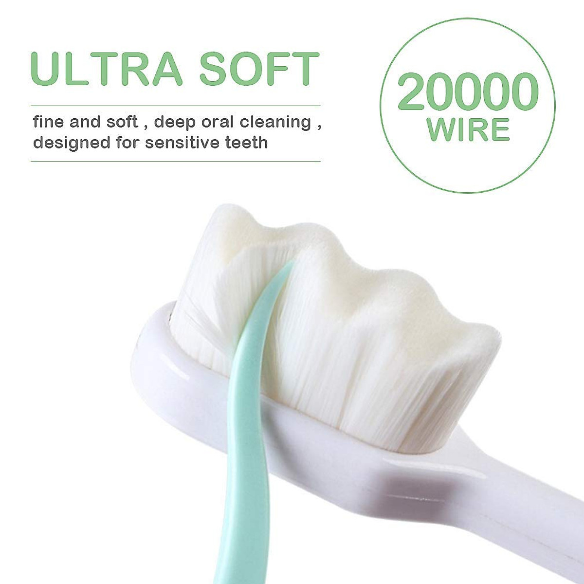 Tangnert Extra Soft Toothbrush - 2 Pcs, Ultra Soft-bristled Adult Toothbrush Micro-Nano 20000 Floss Bristle Good Cleaning Effect for Sensitive Teeth Oral Gum Recession (2PCS)