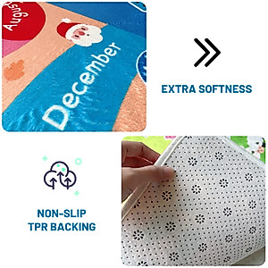 Mhconneaty Kids Play Mat Kids Rug for Playroom, 78.7x59 Inches Floor Mat for Baby Play Mat Playtime Collection ABC, Numbers, Animals, Month, Season Educational Area Rug for Kids Room Classroom