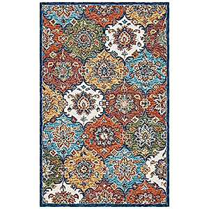 SAFAVIEH Heritage Collection 5' x 8' Blue / Rust HG351M Handmade Traditional Oriental Premium Wool Area Rug