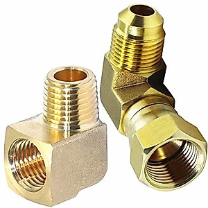 MCAMPAS 90 Degree Elbow Connector Adapter for Olympian Wave Heater, Fire Pits ,BBQ Grills.1/4" NPT Male x 1/4" NPT Female & 3/8" Female Swivel Flare x 3/8" Male Flare