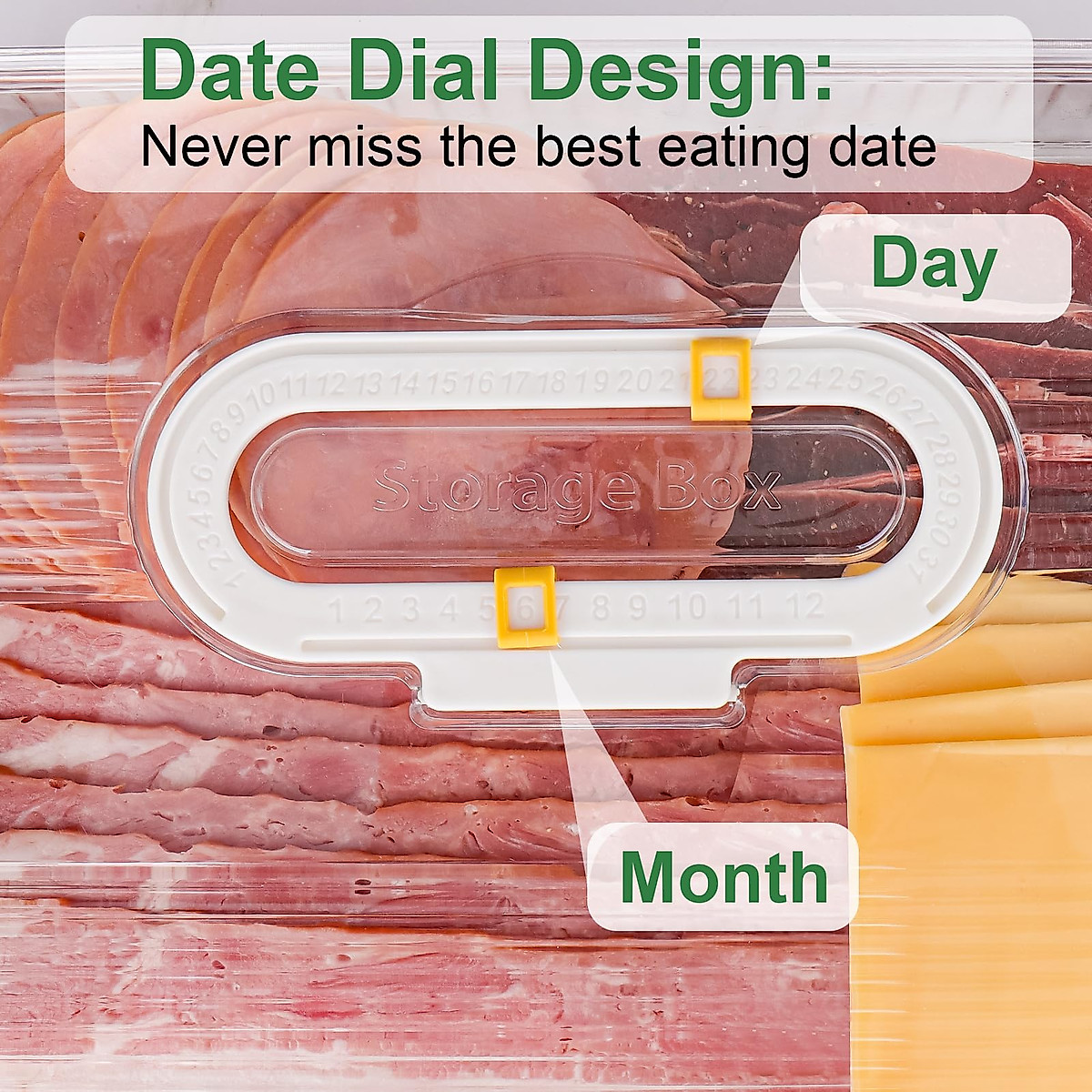 AIERSA Deli Meat Container for Fridge, Lunch Meat Container for Refrigerator, Food Storage Containers with Lids for Cheese, Cold Cuts, Bacon, Ham, Sandwich Meat Keeper, Airtight