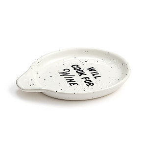 DEMDACO Blue Gingham Plaid 6 x 4.5 Stoneware Spoon Rest