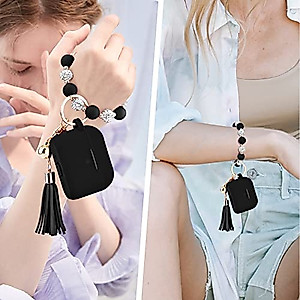 Filoto Airpod Pro 2 Case, Cute Airpods Pro 2 Cover for Women Girls, Silicone Protective Airpods Pro 2 Case with Bling Bracelet Keychain (Bling Black)