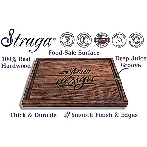 Straga Personalized Cutting Boards | Handmade Wood Engraved Charcuterie | Custom Wedding, Anniversary, Housewarming Gift for Newlyweds