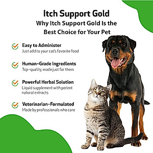 Pet Wellbeing Itch Support Gold for Dogs - Occasional Itching, Scratching, and Hot Spots, Environmental and Seasonal Allergies - Veterinarian-Formulated Herbal Supplement 4 oz (118 ml)