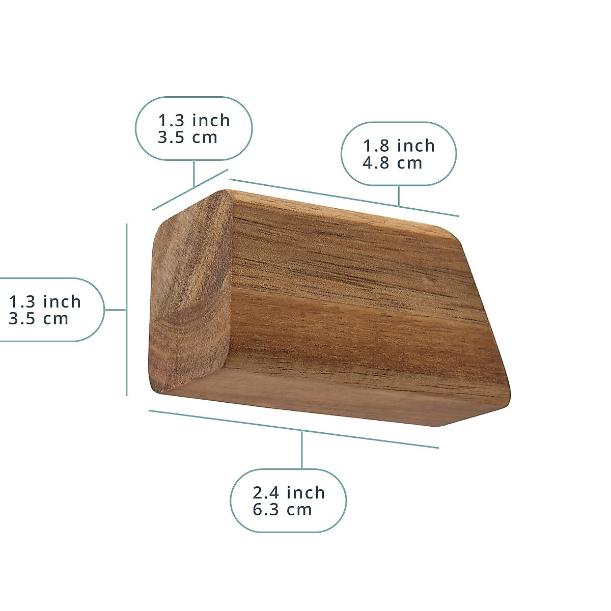 Acacia Wood Hooks, Natural Rectangular Hangers for Keys, Towels, Accessories – Functional Entryway, Bathroom Organizer – Sleek Wall Decor, Space-Saving Design – Perfect for Small Spaces, Modern Homes