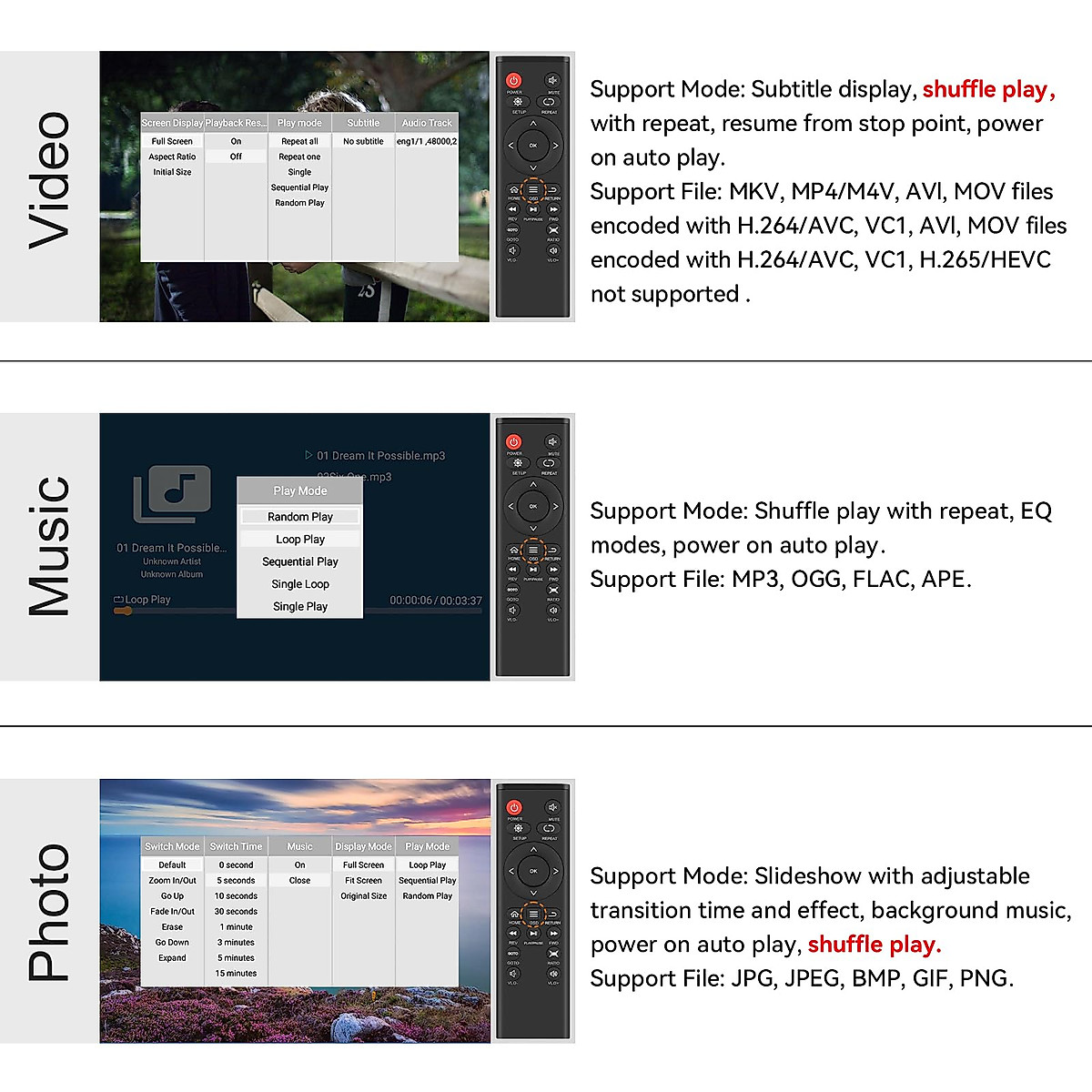 HDMI Media Player with One More AV Cable, Blue Mini 1080p Full-HD Ultra HDMI MP4 Player for -MKV/RM/ MP4 / AVI etc- HDD USB Flash Drive/HDD and SD Card