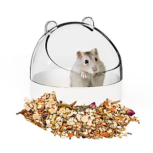 Tafit Cute Hamster Food Bowl Hedgehog Dish for Dwarf Hamsters, Syrian Hamsters, Gerbils, Mice, Rats, Small Animals, White
