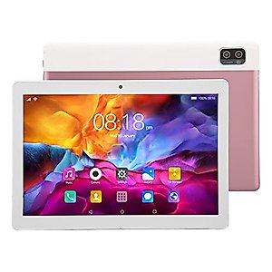 Zopsc 10.1 inch Kids Tablet for Android 12 2.4G/5G WiFi Talkable Tablet 6GB 28GB 200W 500W 3 Card Slot 1960 1080 MT6592 10 core 8800mAh 100 240V Rose Gold(US)
