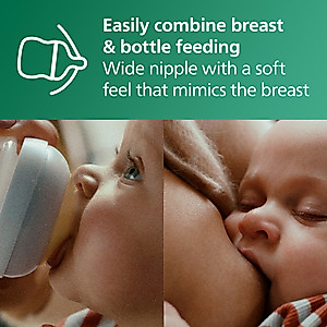 Philips Avent Natural Glass Baby Bottles with Natural Response Nipples (Slow Flow, Flow 2), 4oz, 4-Pack, SCY910/04