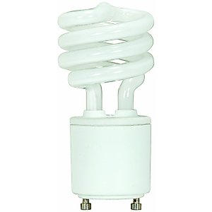 Satco S8226 13 Watt (60 Watt) 880 Lumens Mini Spiral CFL Neutral White 3500K GU24 Base Light Bulb