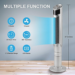 FREE VILLAGE TOWER FAN 5304-SILVER 47＂