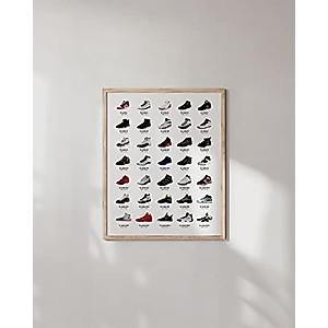 HAUS AND HUES Jordan Sneaker Posters for Guys - Michael Jordan Shoe Poster, Cool Sneaker Wall Art for Bedroom, Dope Hypebeast Poster Sneakerhead Room Decor, Cool Wall Art (12”x16” UNFRAMED)