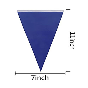 AuTop 100 Feet Solid Blue Pennant Banner Flags String Triangle Bunting Flags,Decorations for Grand Opening,Birthday Party,Festival Celebration
