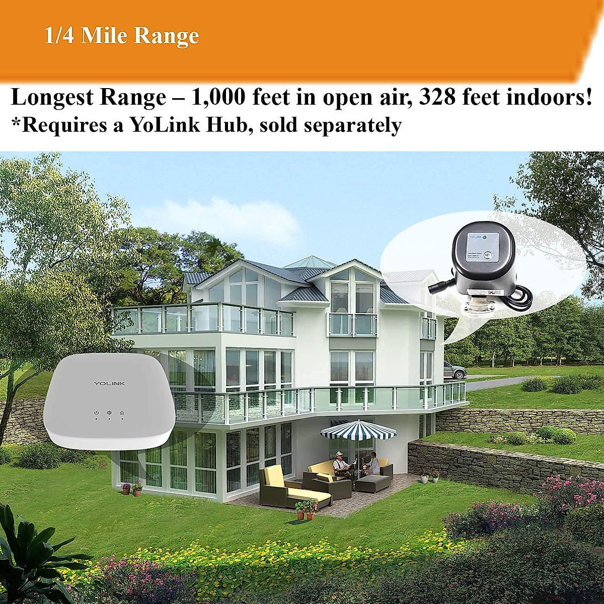 Smart Water Valve, YoLink 1/4 Mile Super Long Range LoRa Enabled Smart Water Gas Valve Shutoff Timer Automatic Sprinkler Controller Compatible with Amazon Alexa Google Assistant, YoLink Hub Required