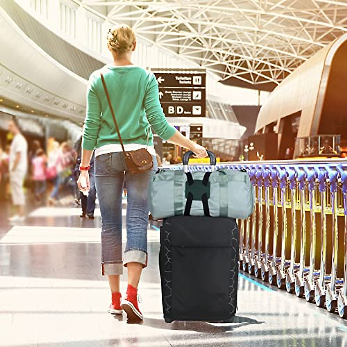 Luggage Straps Bag Bungees for Add a Bag Easy to Travel Suitcase Elastic Strap Belt (Green)