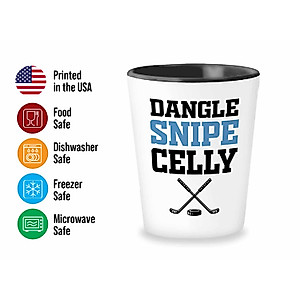 Bubble Hugs Hockey Shot Glass 1.5oz - Dangle Snipe Celly - Funny Hilarious Quote for Ice Hockey Player Coach Fan Hockey Puck Sports Lover