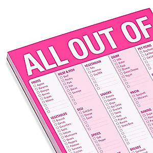 Knock Knock All Out Of Pad Grocery List Note Pad, 6 x 9-inches (Pink)