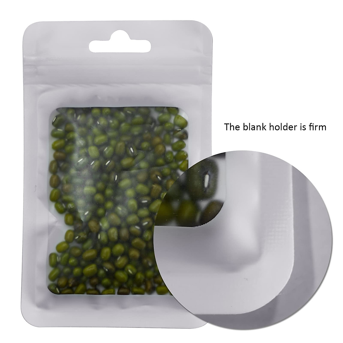 Auhafaly 200 Pieces Mylar Zip Lock Bags Aluminum Foil Bags, Flat Metallic Mylar Foil Flat ZipLock Food Storage Bags Pouch 7.5 x 12 cm/ 3 x 4.7 Inch (White)