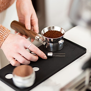 Crema Coffee Products | 54mm Espresso Dosing Funnel/Ring | Silver | Fits 54mm Breville Portafilter | 54mm | Silver