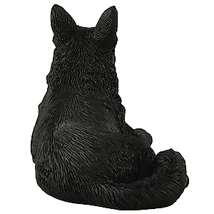 JFSM INC. 4" Mini Black German Shepherd Figurine - Black German Shepherd Gifts, Gifts for German Shepherd Lovers, Black German Shepherd Decor